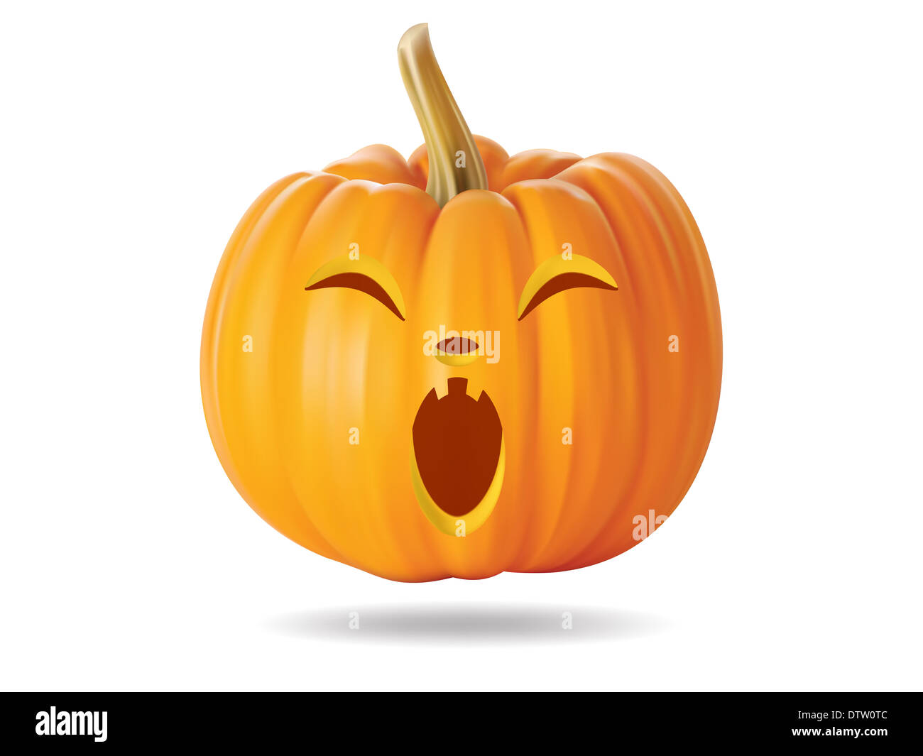 Halloween pumpkin with scary face on white Stock Photo - Alamy