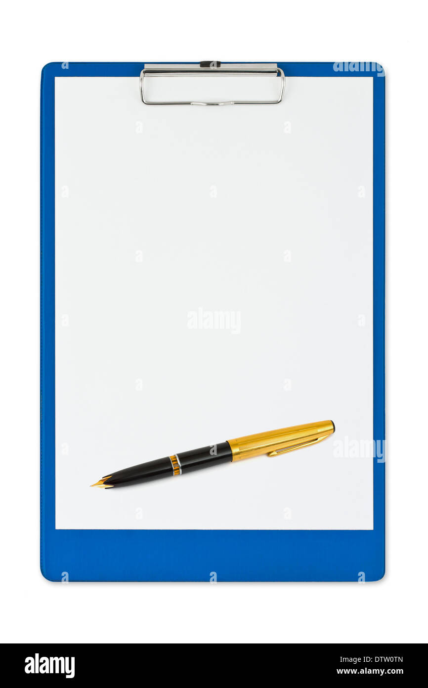 Clipboard and pen Stock Photo - Alamy
