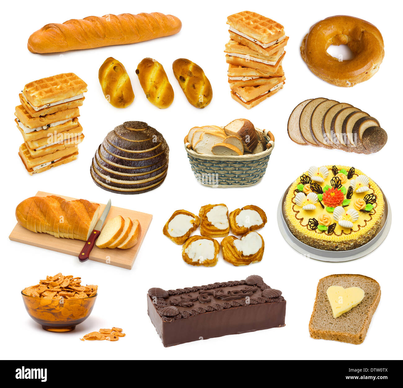 Set of bread and cakes Stock Photo - Alamy