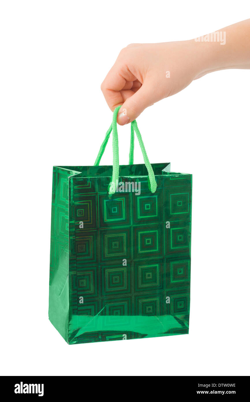Hand with shopping bag Stock Photo - Alamy