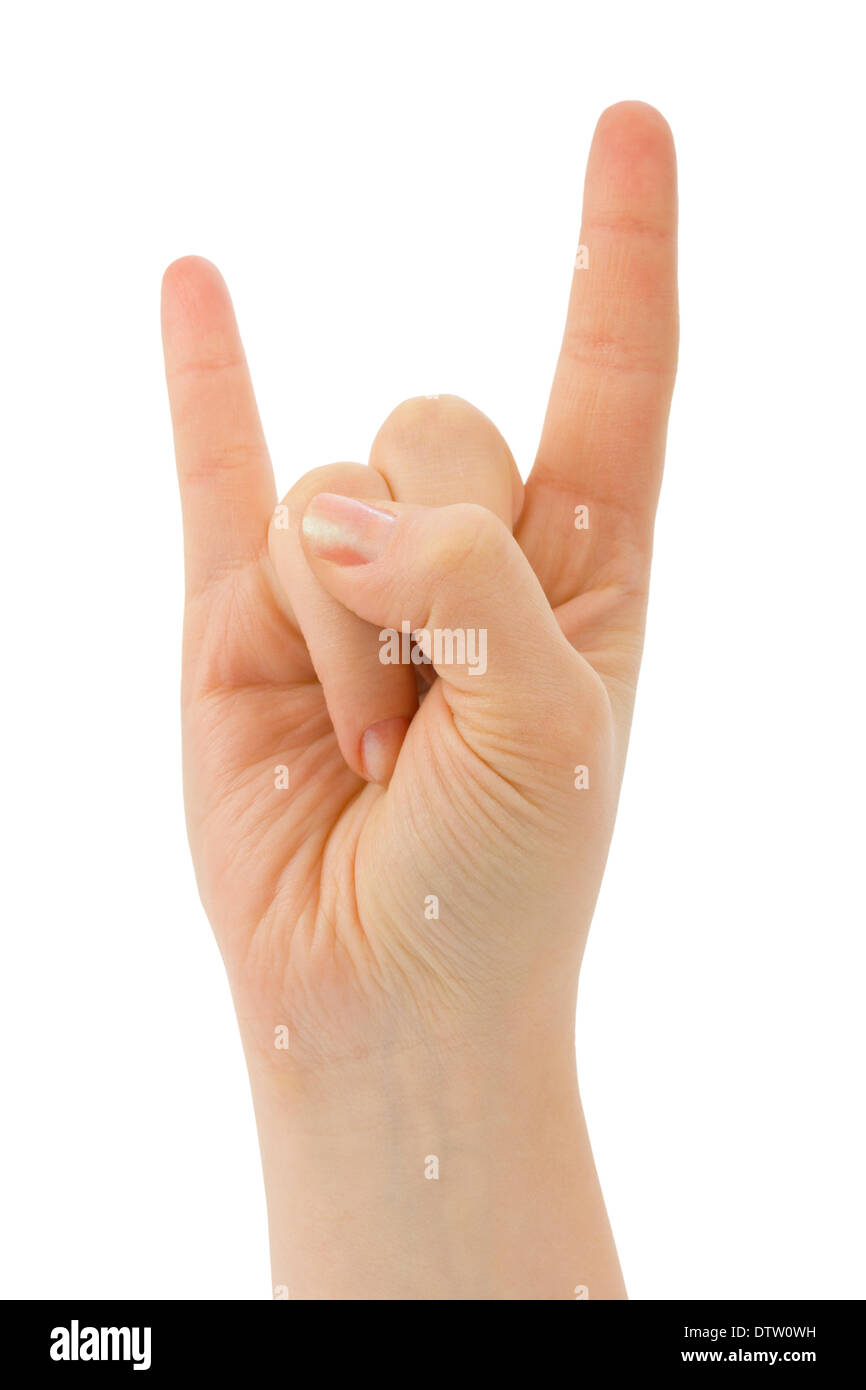 Rock on sign Stock Photo - Alamy