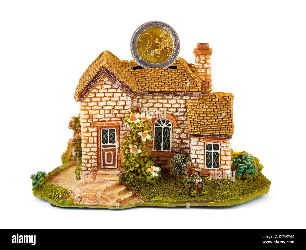 House bank and coin Stock Photo - Alamy