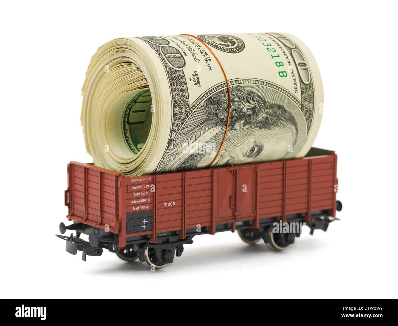 Train with money Stock Photo - Alamy