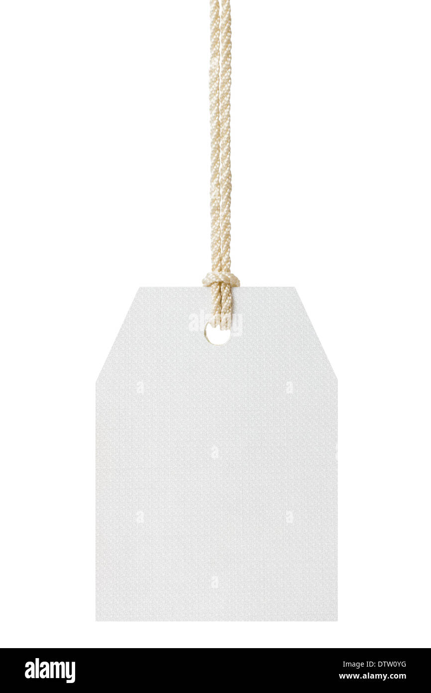 Blank label and string Stock Photo - Alamy