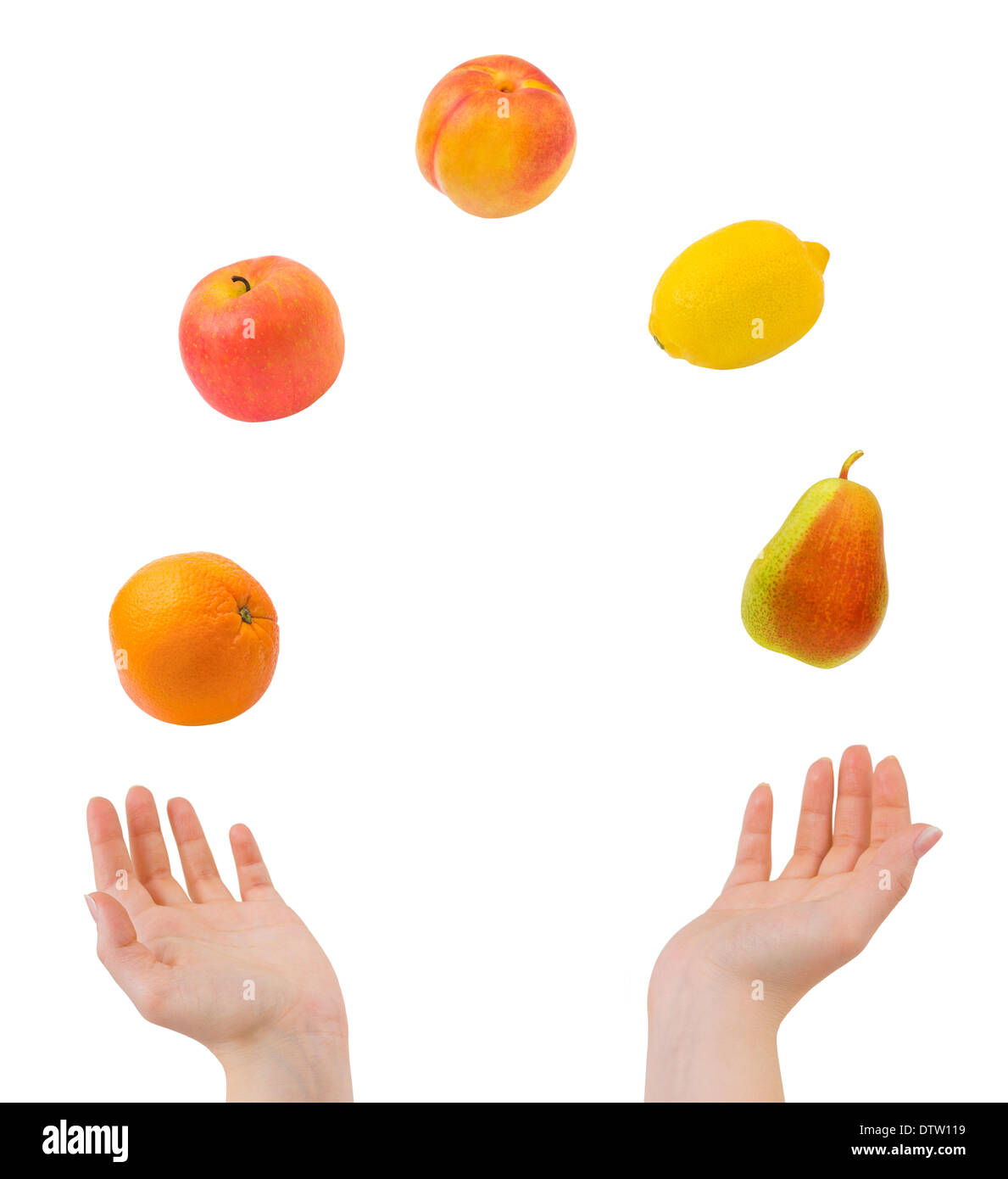 Woman juggling fruit vegetables hi-res stock photography and images - Alamy