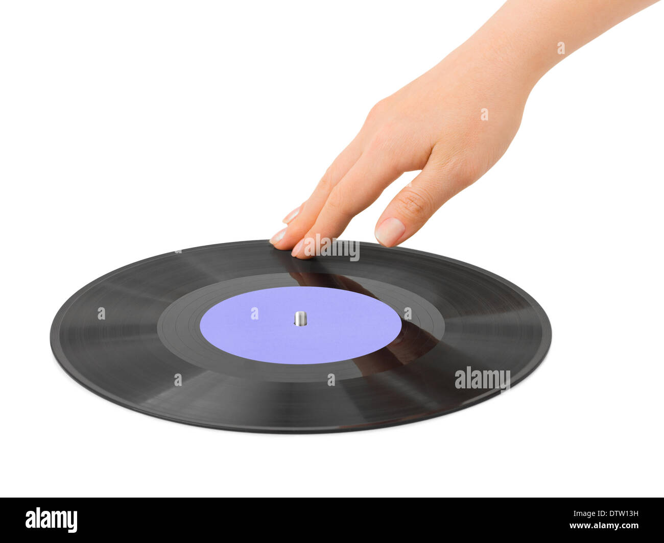DJ hand and disk Stock Photo - Alamy