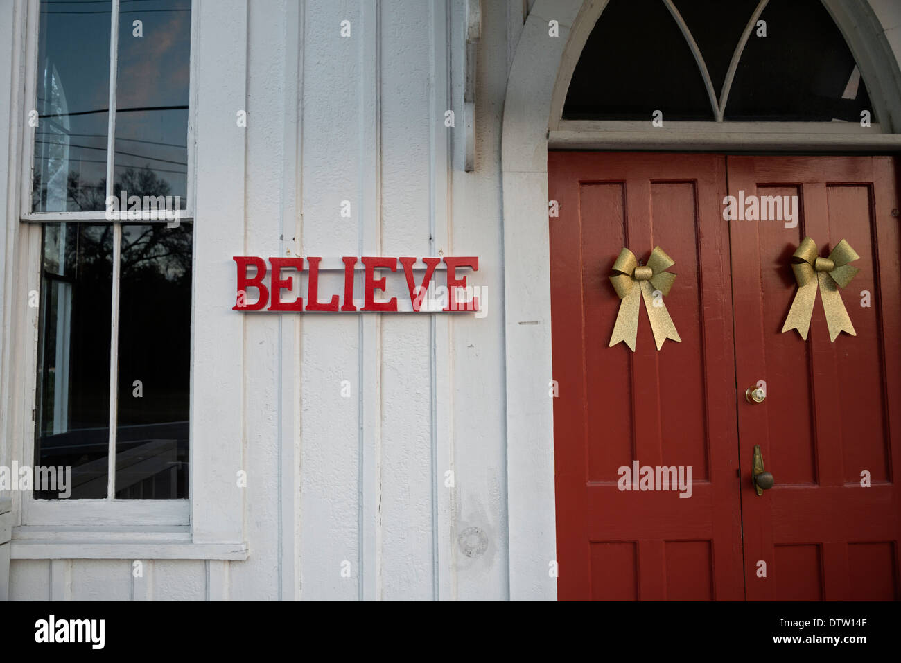Believe sign on the old original St. Bartholomew Episcopal Church in ...