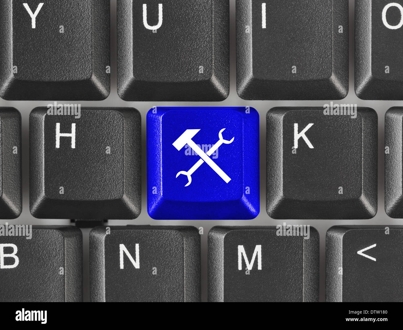 Computer keyboard with tools key Stock Photo - Alamy
