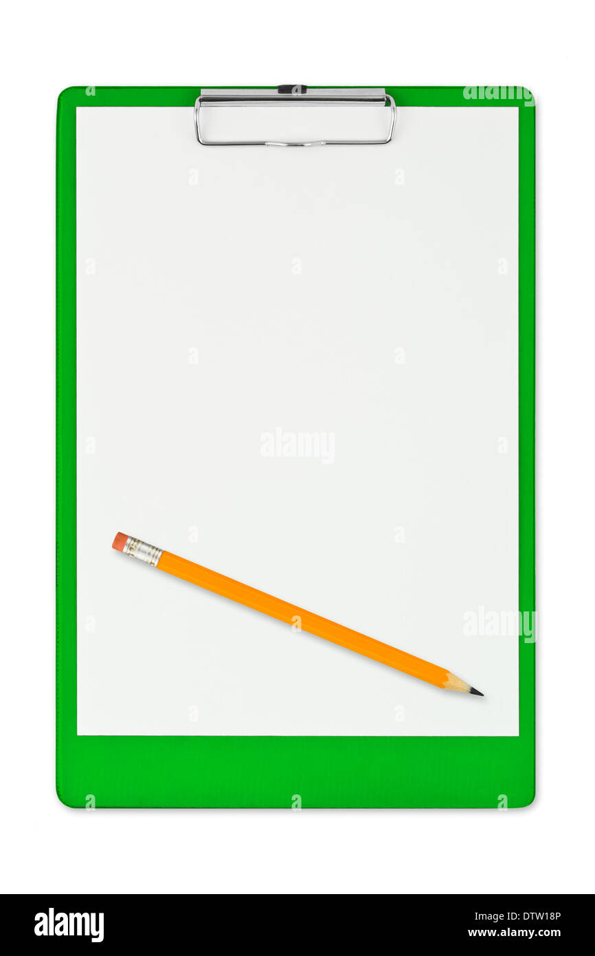 Clipboard and pencil Stock Photo - Alamy