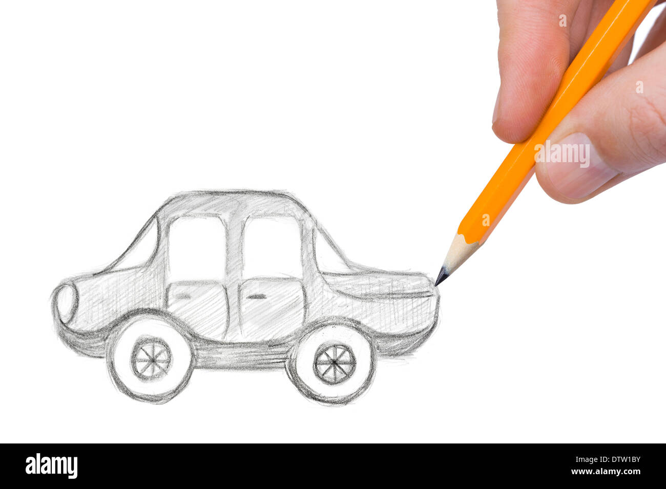 Hand drawing car Stock Photo - Alamy
