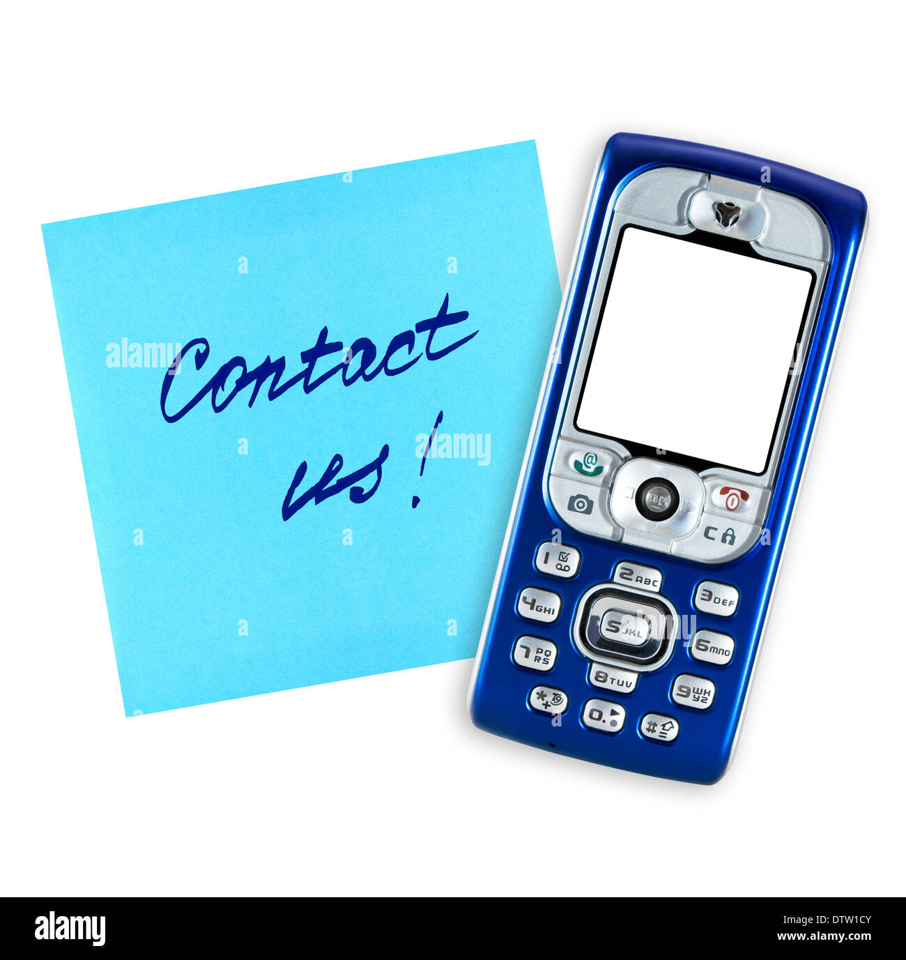 Mobile phone and note paper Stock Photo - Alamy