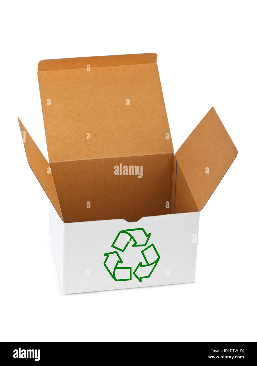 Box with recycling sign Stock Photo - Alamy