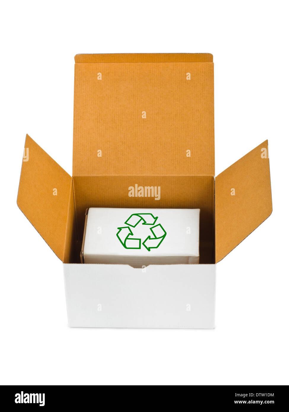 Box with recycling sign Stock Photo - Alamy