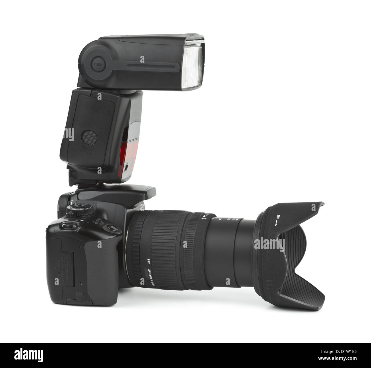 Photo camera and flash Stock Photo - Alamy