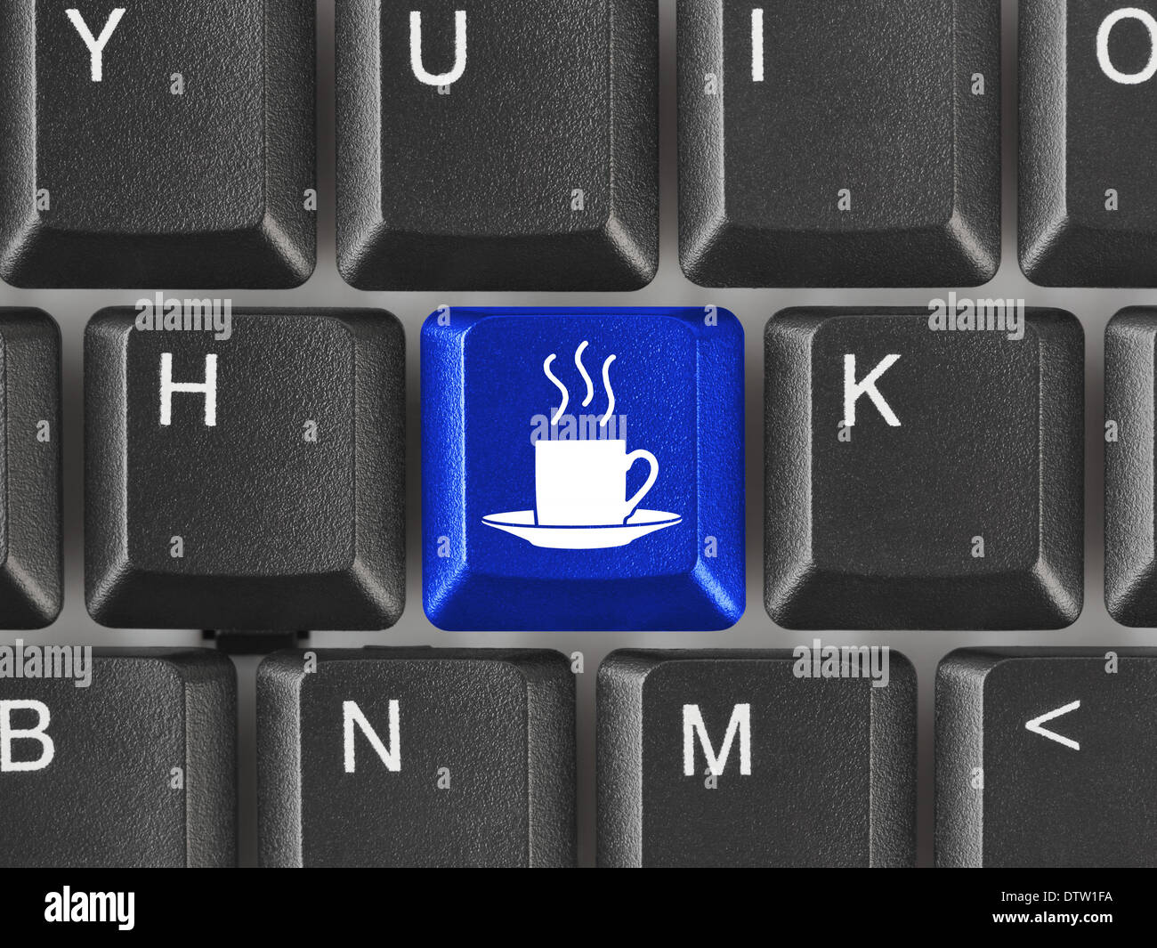 Computer keyboard with coffee key Stock Photo - Alamy