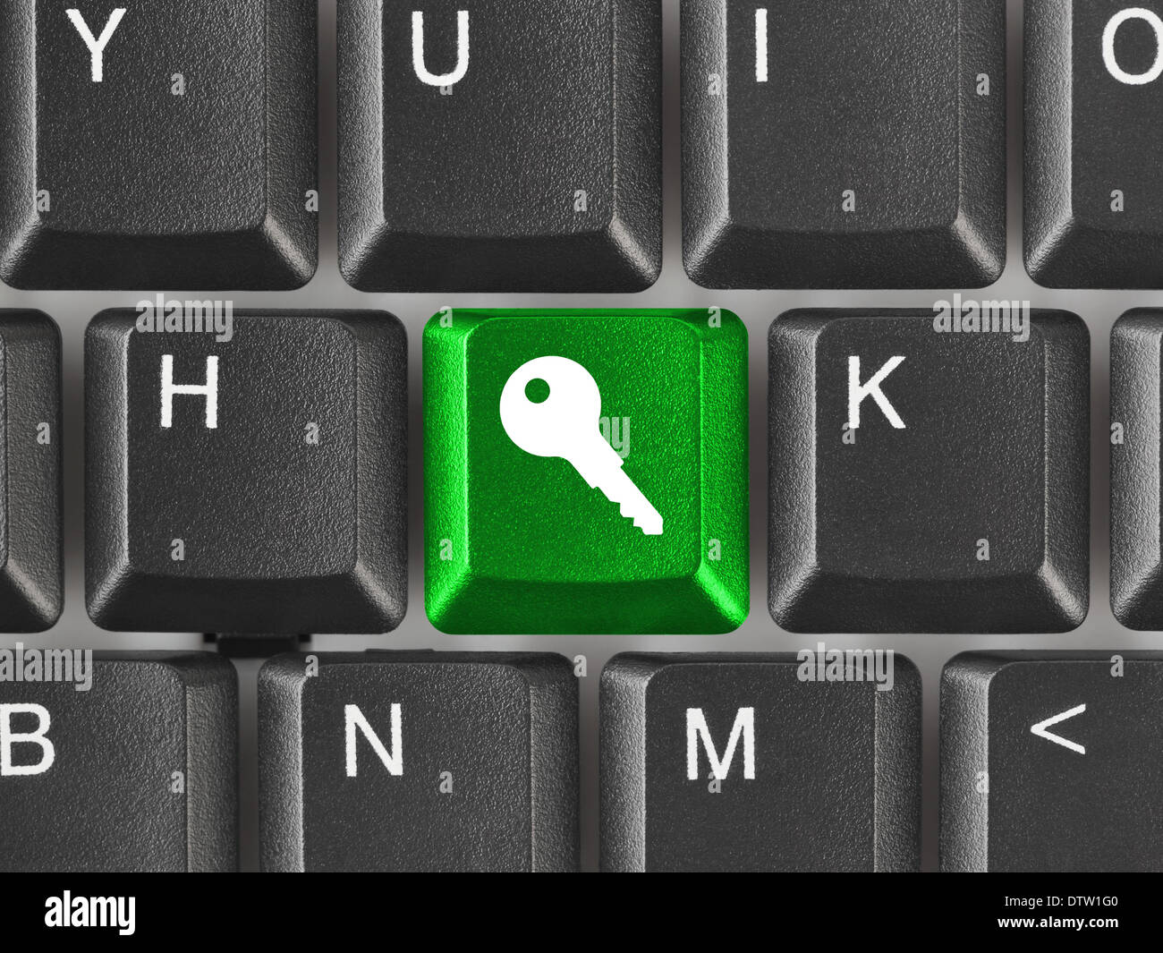 Computer keyboard with security key Stock Photo - Alamy