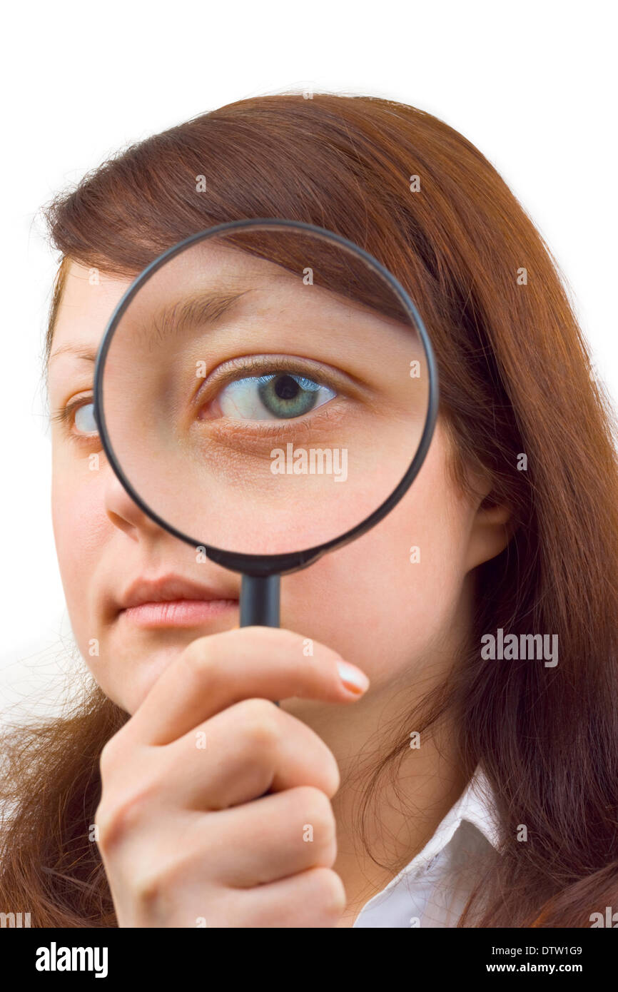 Eye and magnifying glass Stock Photo - Alamy
