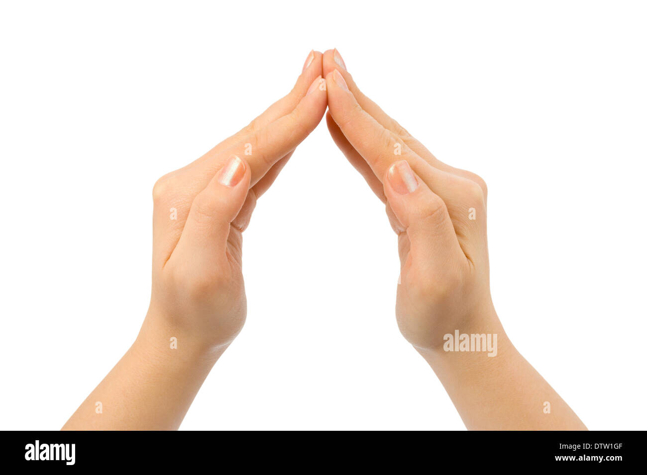 Hands house model Cut Out Stock Images & Pictures - Alamy