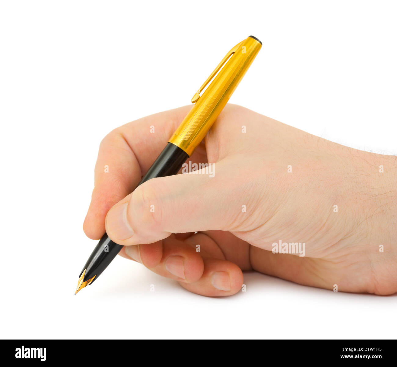 Fountain pen in hand Stock Photo - Alamy