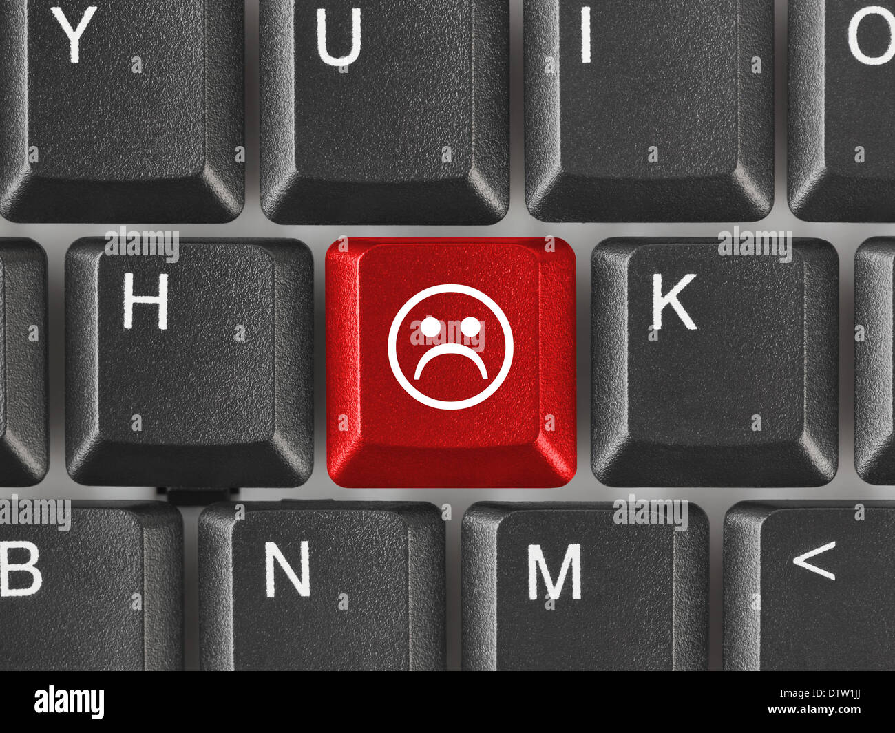 Computer keyboard with smile key Stock Photo - Alamy