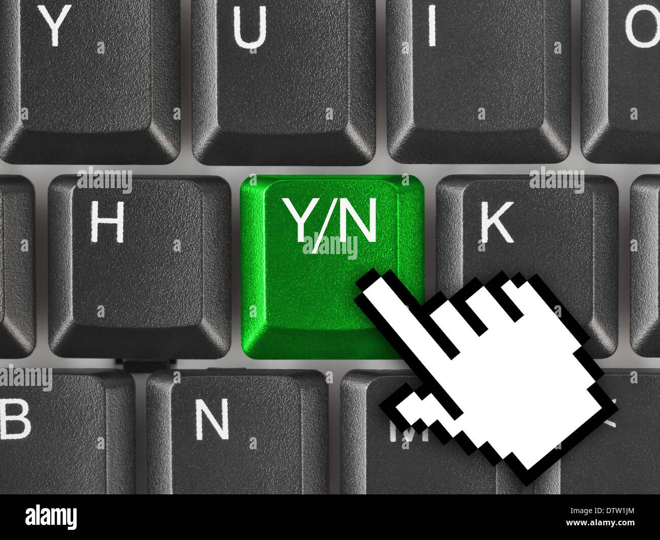 Computer keyboard with Yes and No key Stock Photo - Alamy