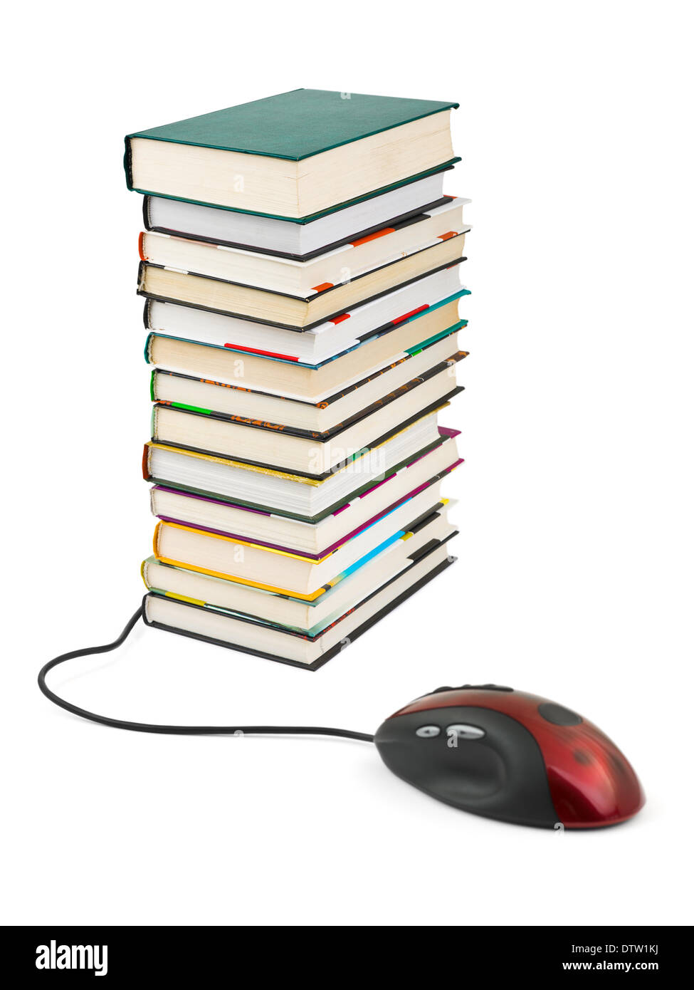 Computer mouse and books Stock Photo - Alamy
