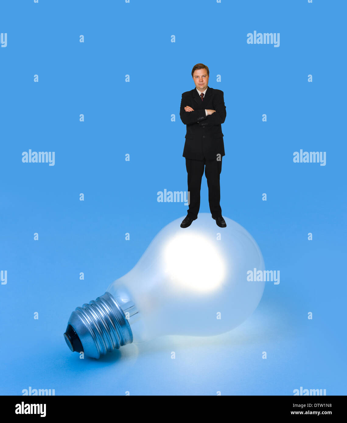 Lighting lamp and man Stock Photo - Alamy