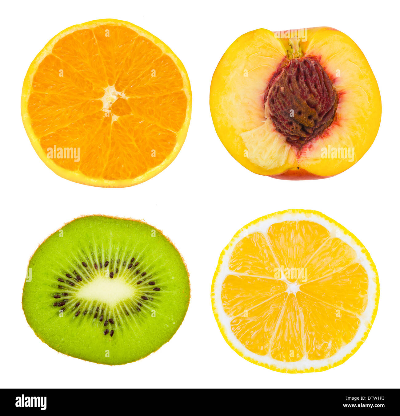 Set of fruit slices Stock Photo - Alamy