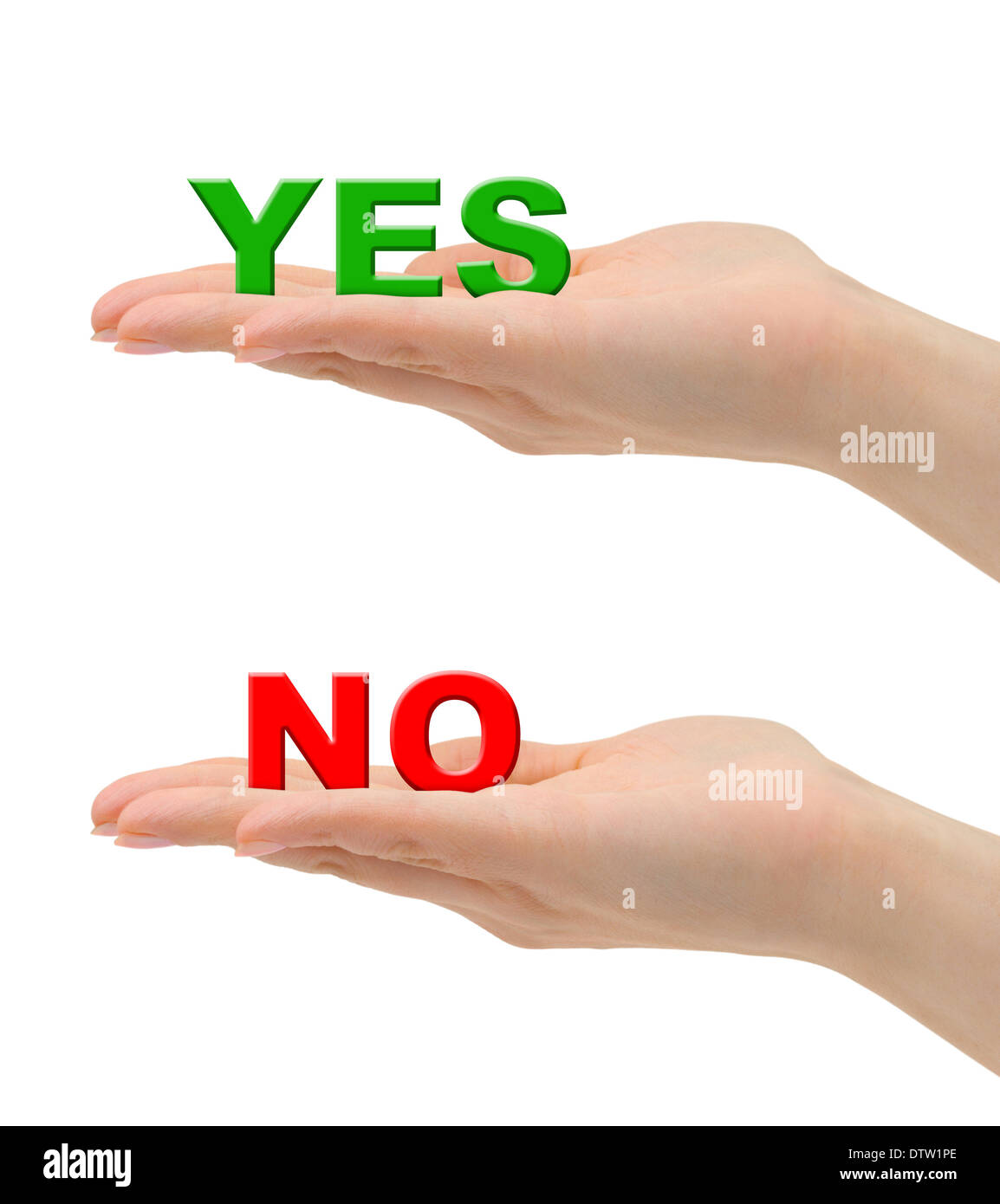 Two words yes no hi-res stock photography and images - Alamy