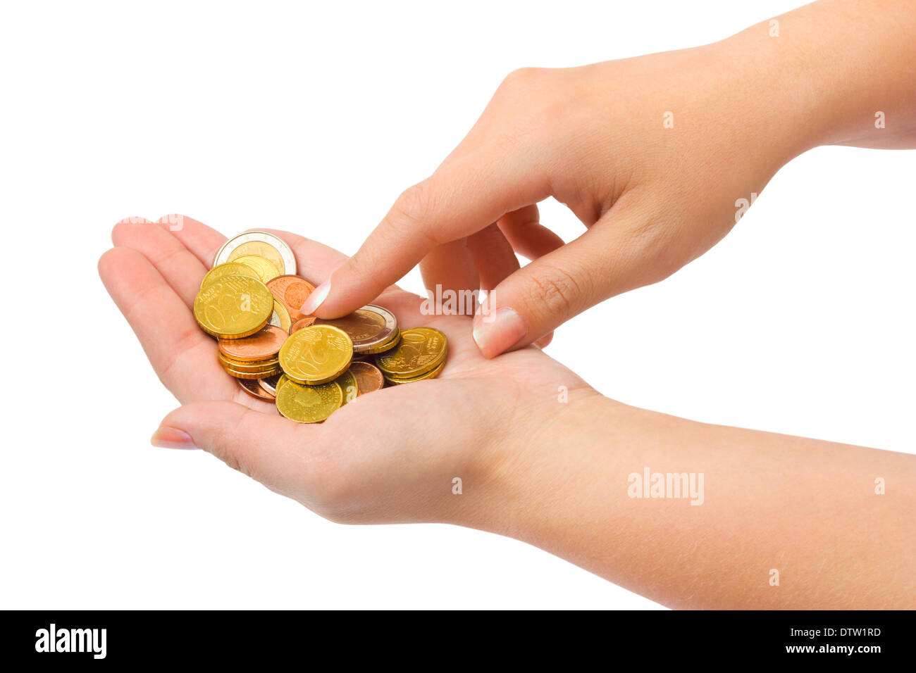 Hands counting money Stock Photo - Alamy