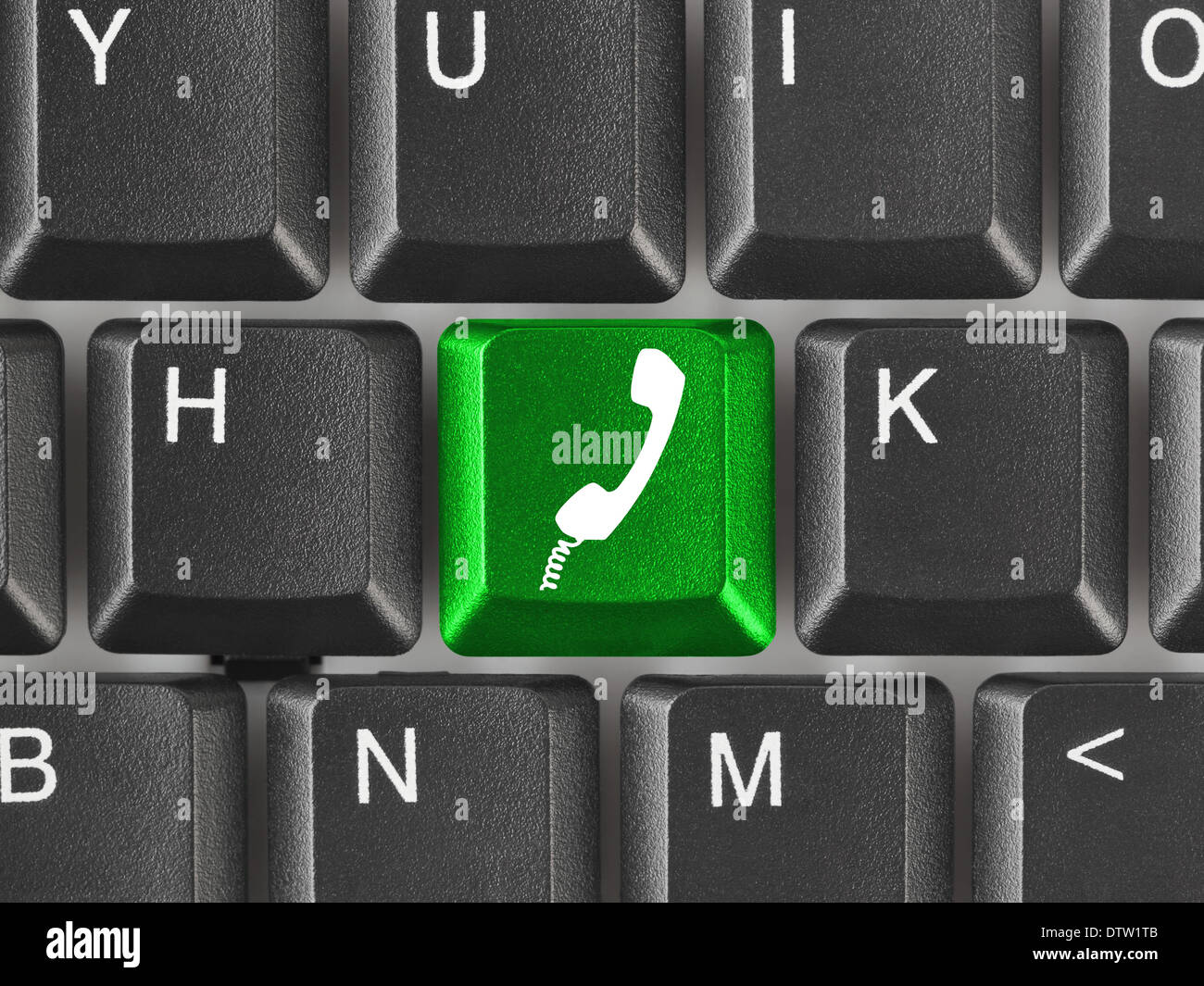 Computer keyboard with phone key Stock Photo - Alamy