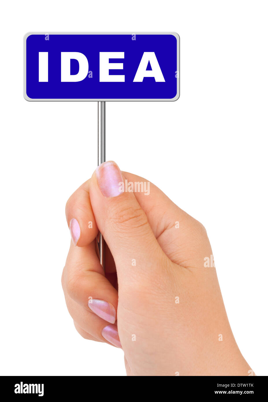 Sign Idea in hand Stock Photo - Alamy