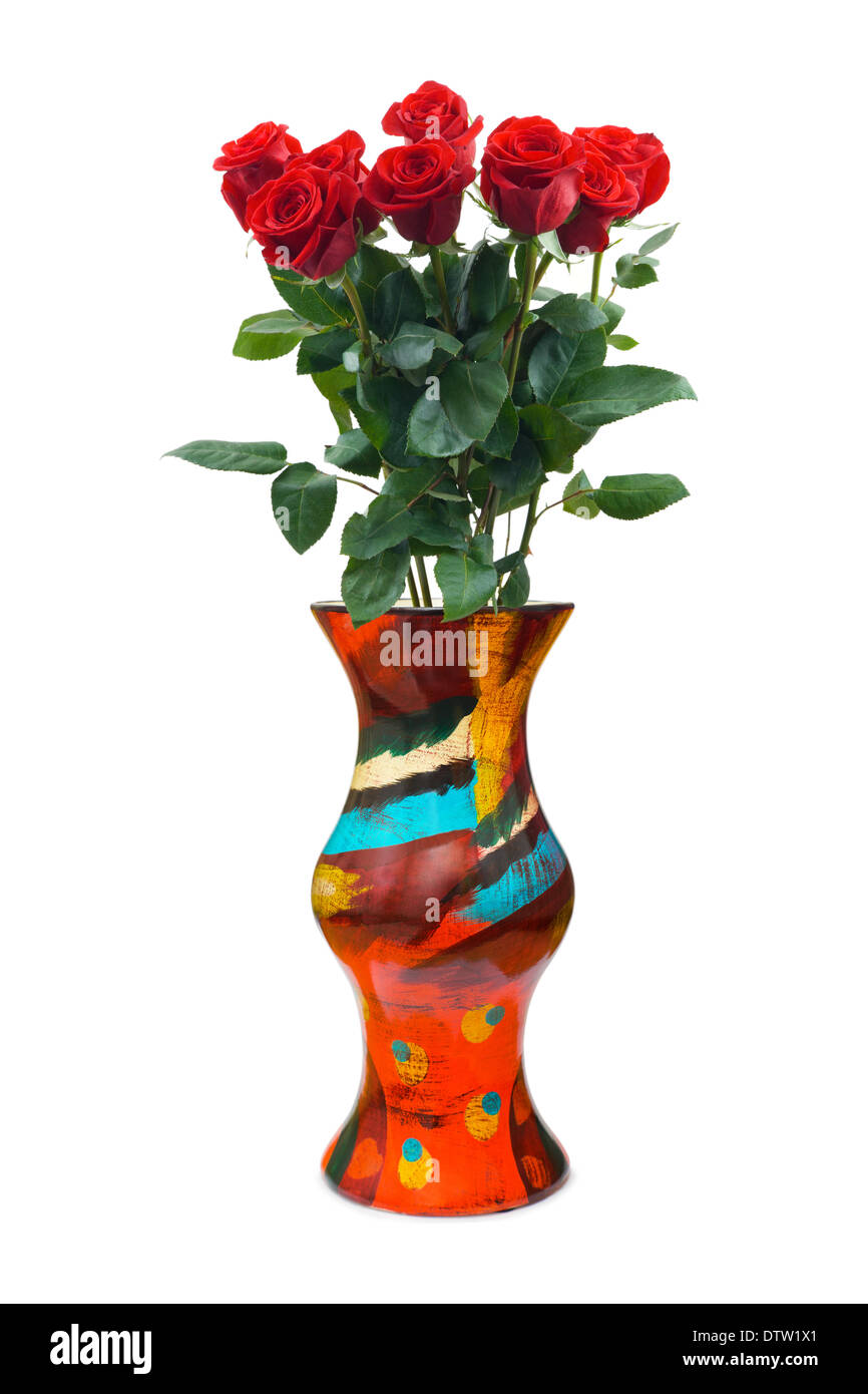 Roses in vase Stock Photo - Alamy