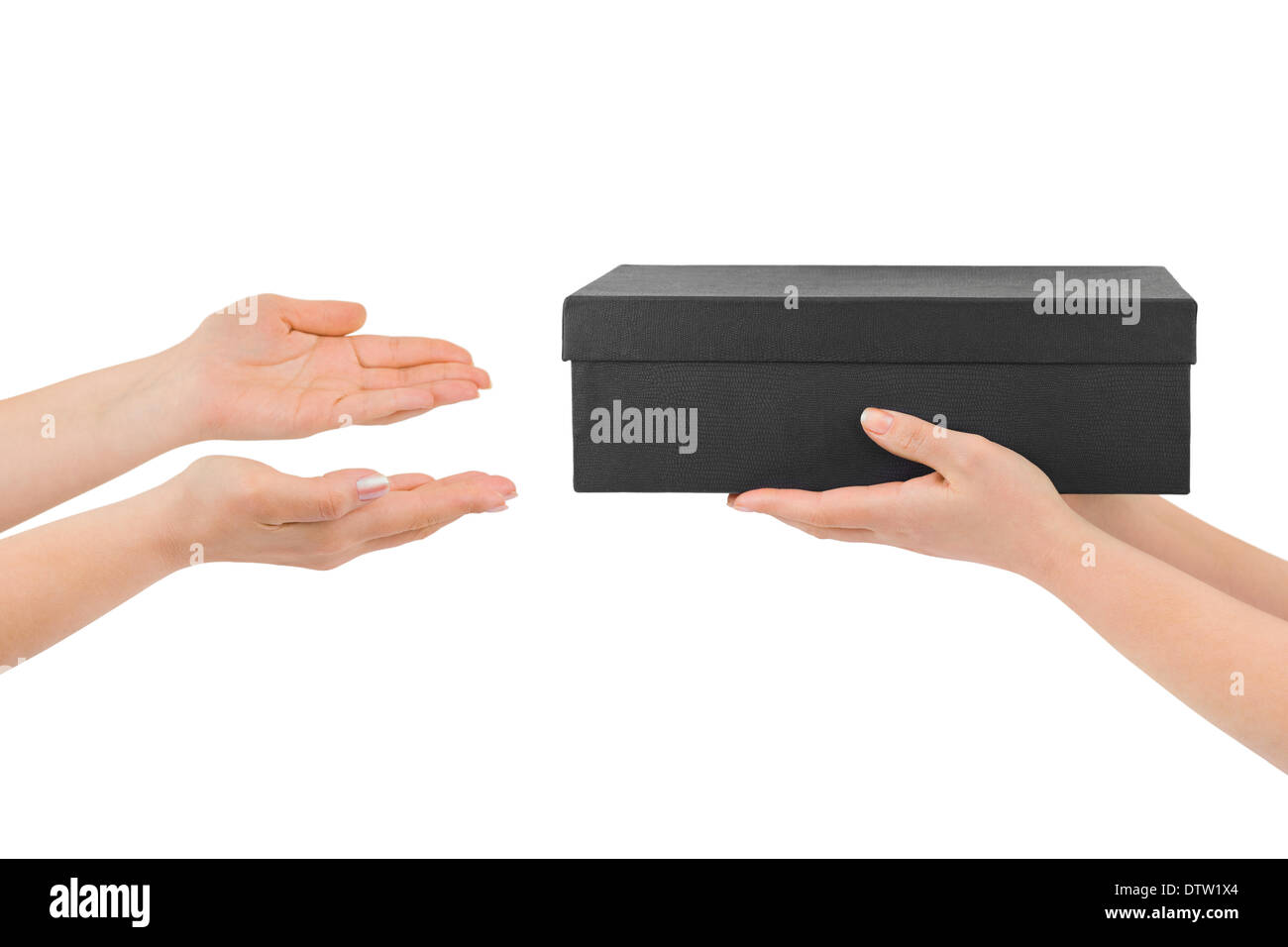 Hands giving box Stock Photo - Alamy