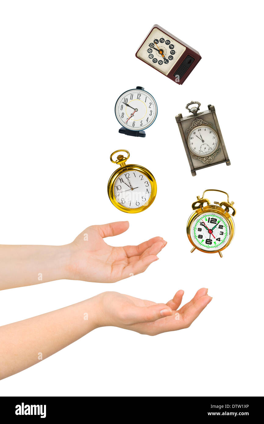 Juggling hands and clocks Stock Photo - Alamy