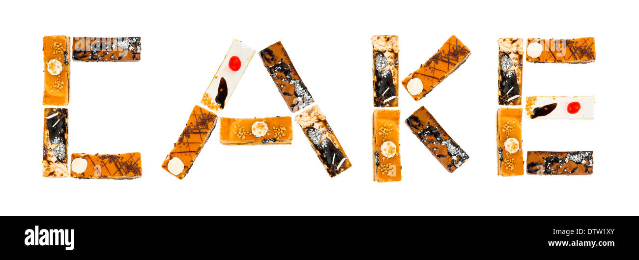 Word Cake made of cakes Stock Photo - Alamy