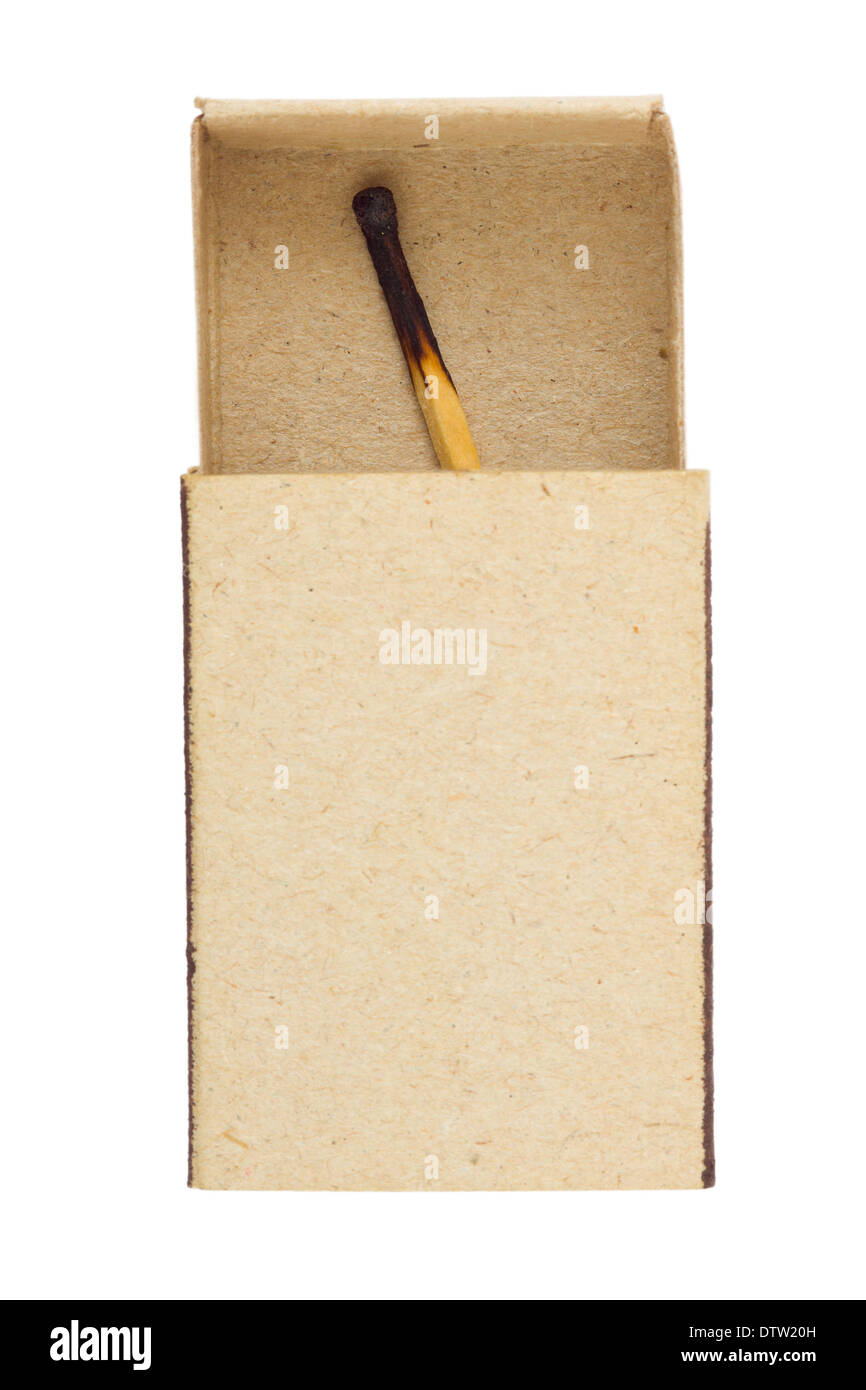 Matchbox and burnt match Stock Photo - Alamy