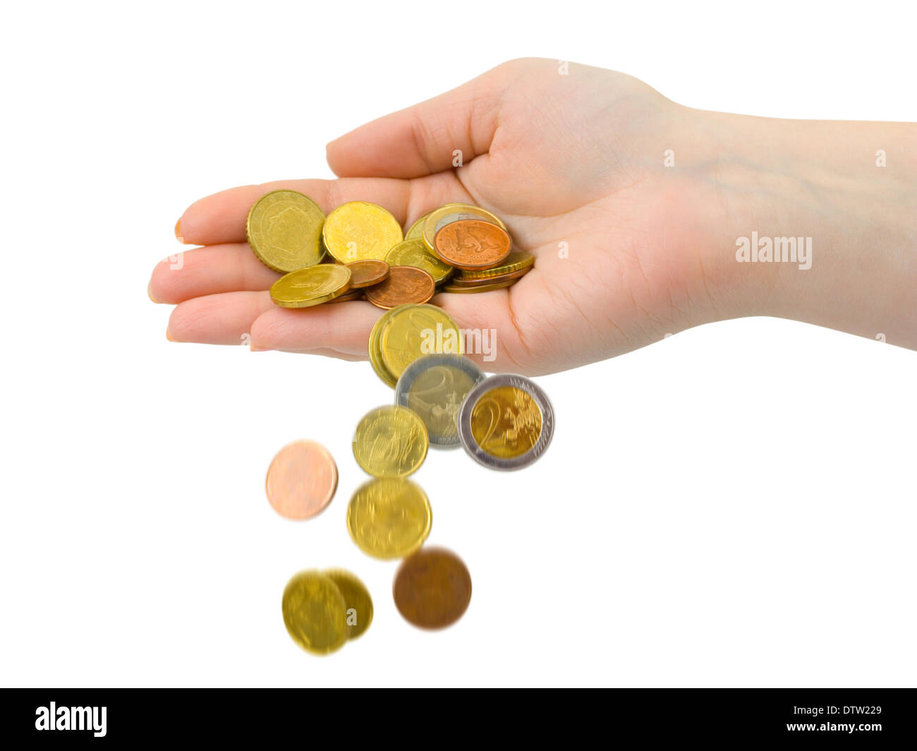 Gold Coins Falling Hand High Resolution Stock Photography and Images ...
