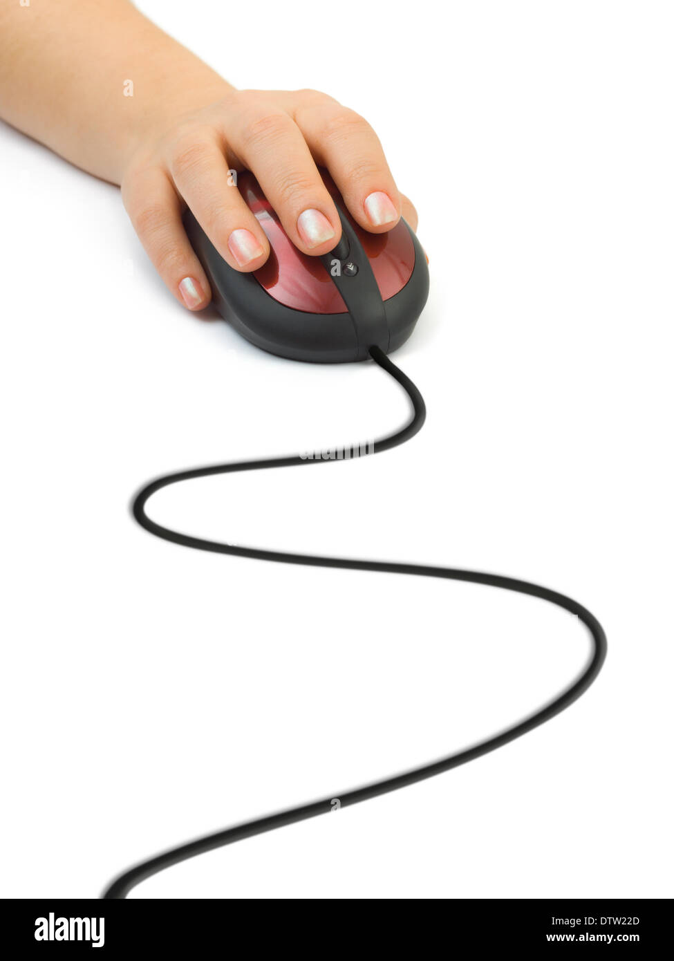 Hand and computer mouse Stock Photo - Alamy