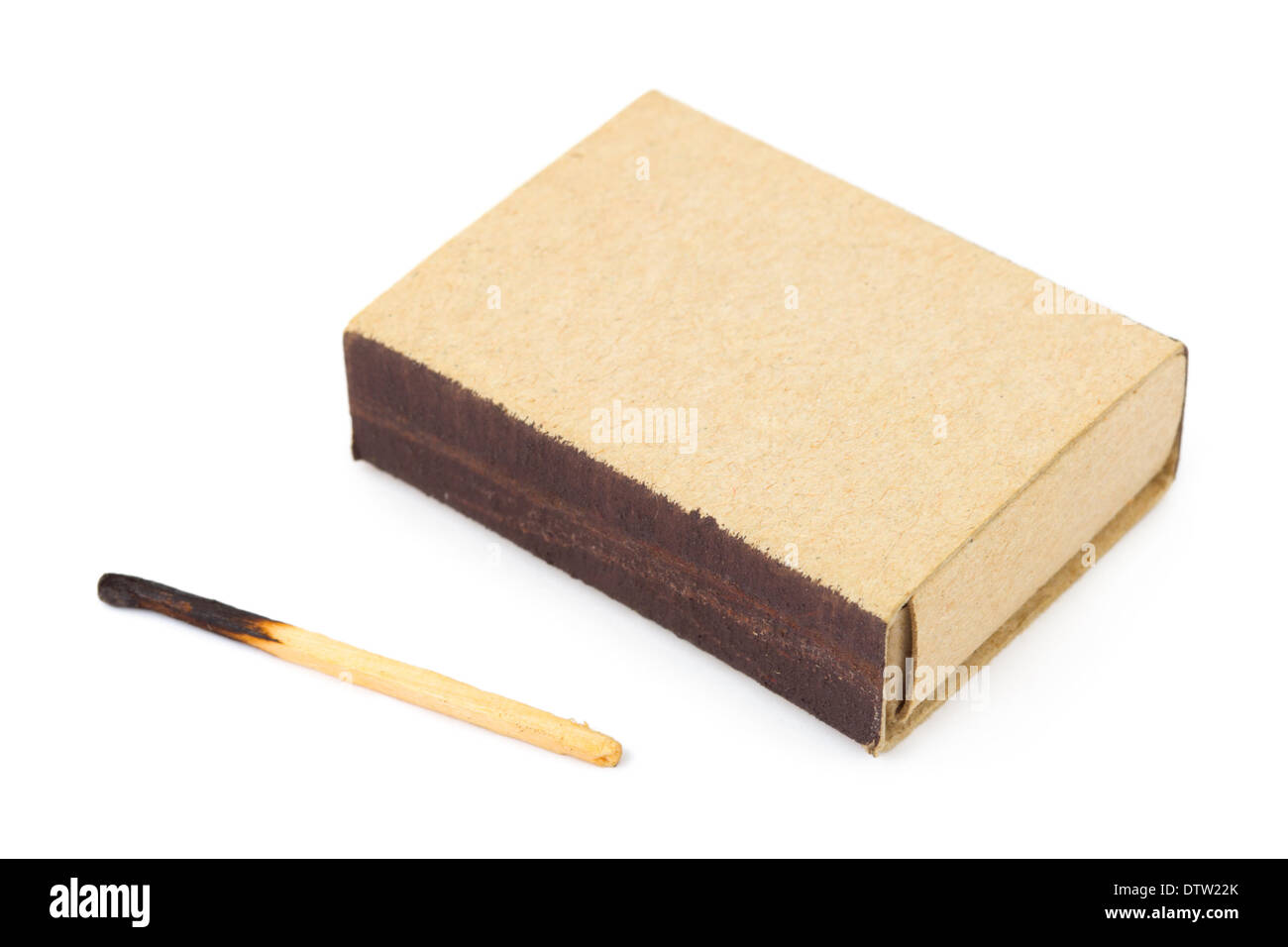 Matchbox and burnt match Stock Photo - Alamy