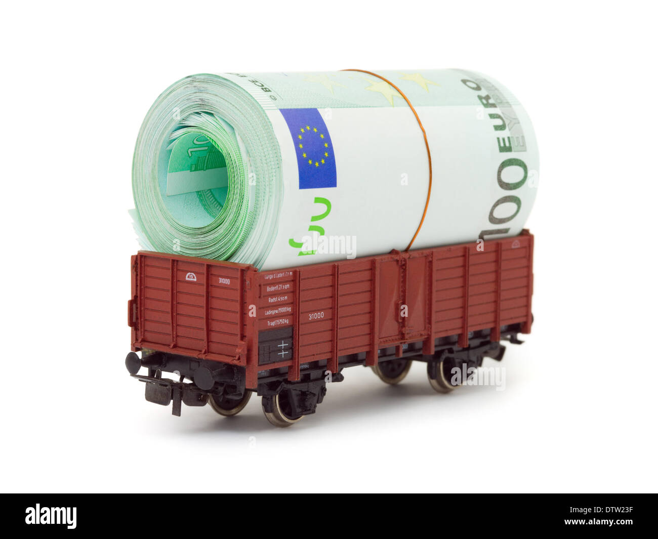 Train with money Stock Photo - Alamy