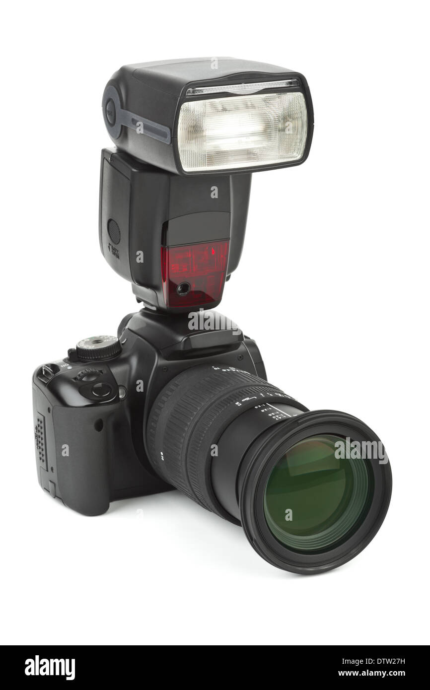 Photo camera and flash Stock Photo - Alamy
