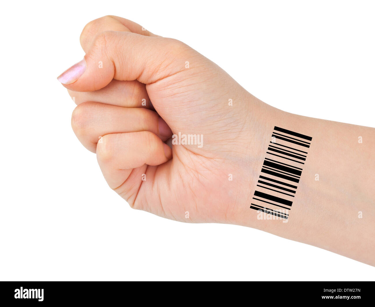 Hand with code Stock Photo - Alamy