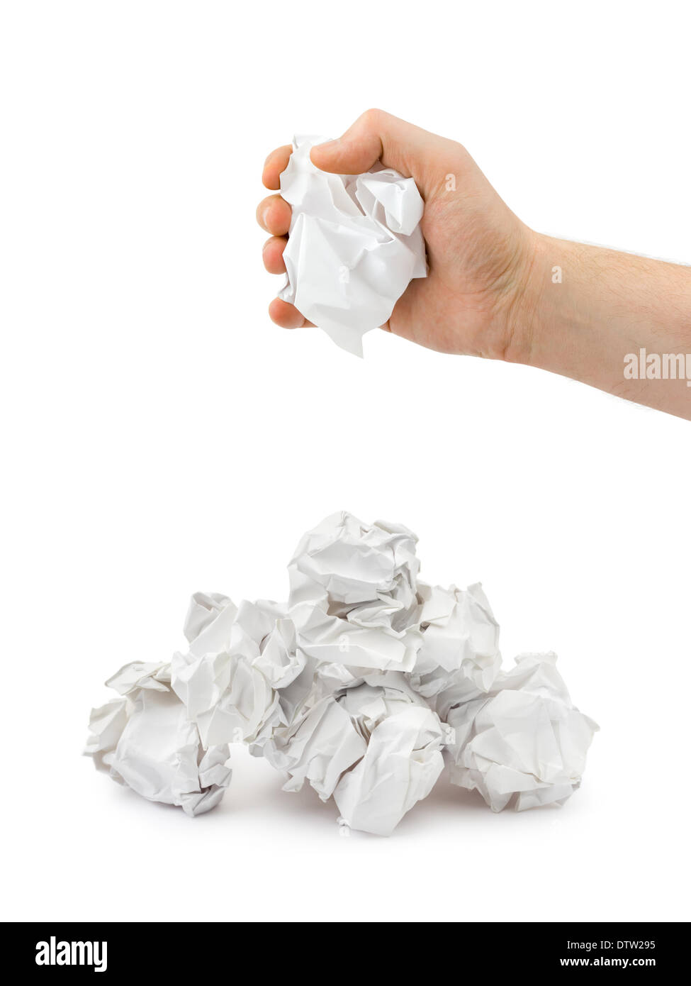 Hand and crumpled paper Stock Photo - Alamy