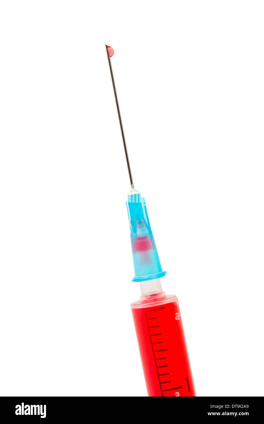 Syringe red drop isolated Cut Out Stock Images & Pictures - Alamy