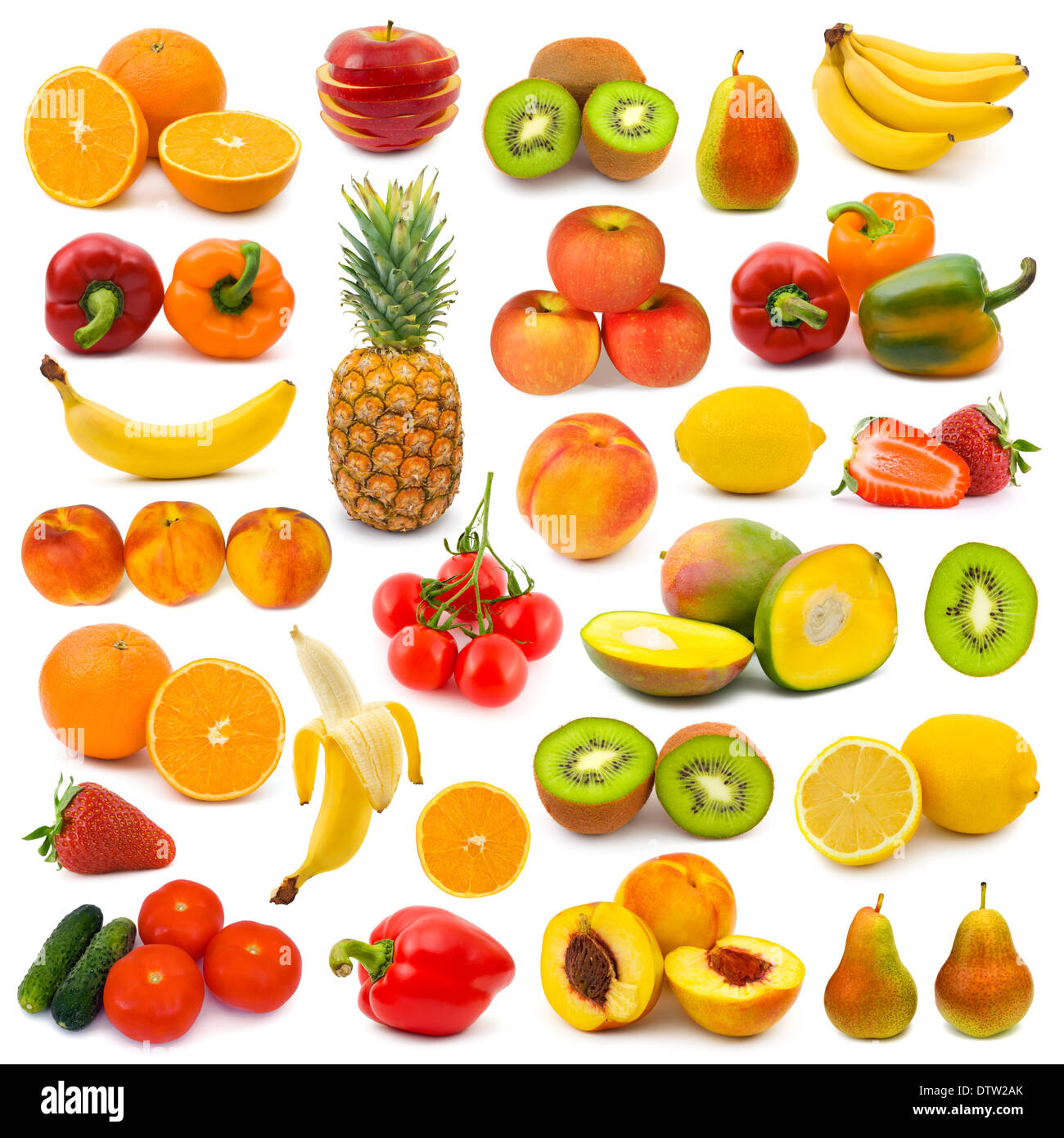 Set of fruits and vegetables Stock Photo - Alamy