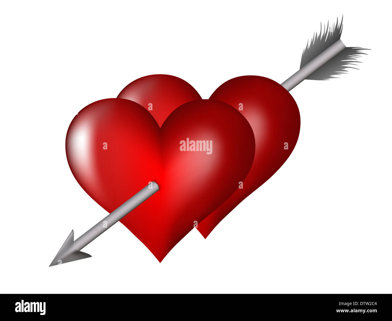 Valentines two heart arrow red hi-res stock photography and images - Alamy
