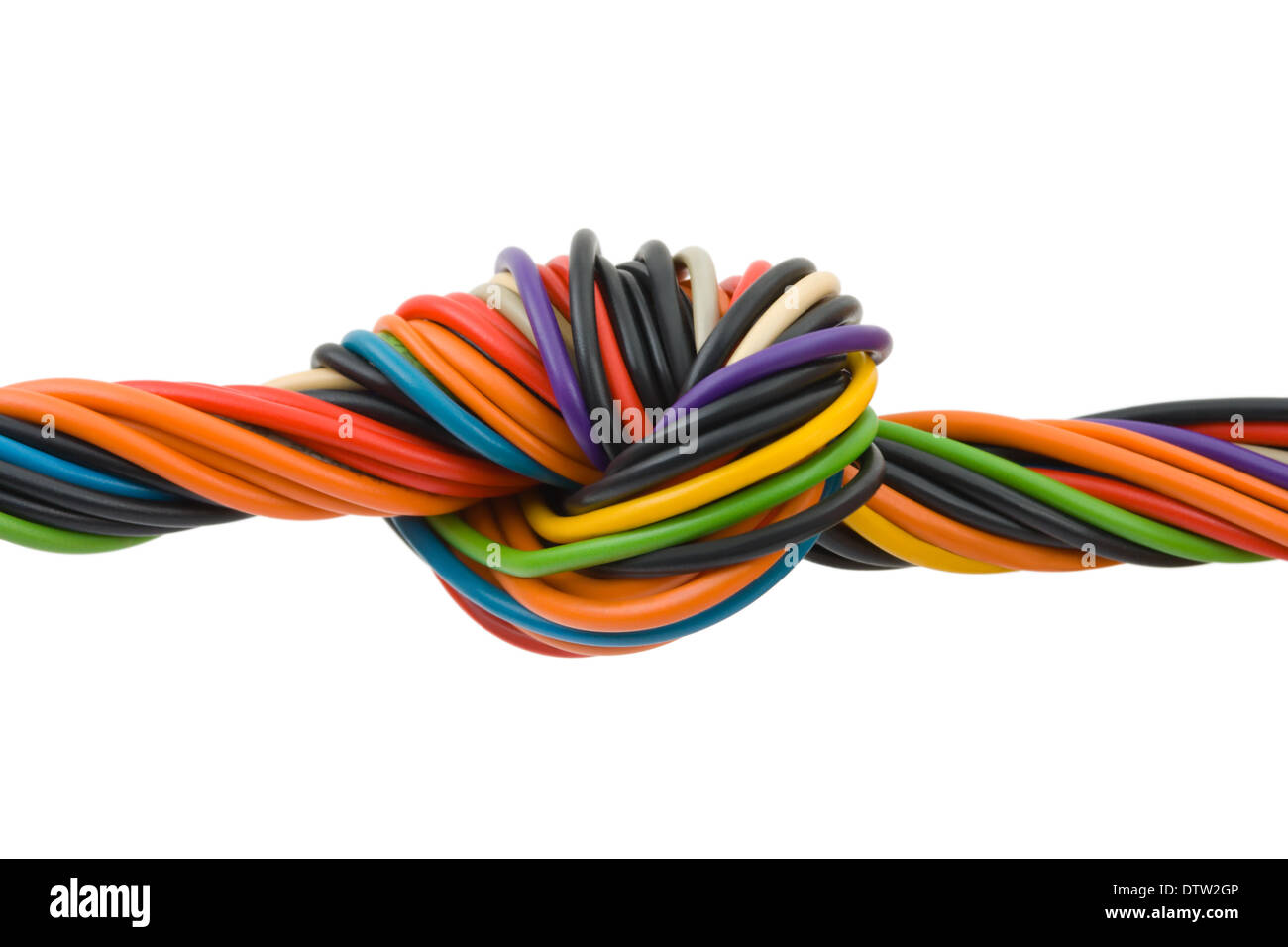 Computer cable with knot Stock Photo - Alamy