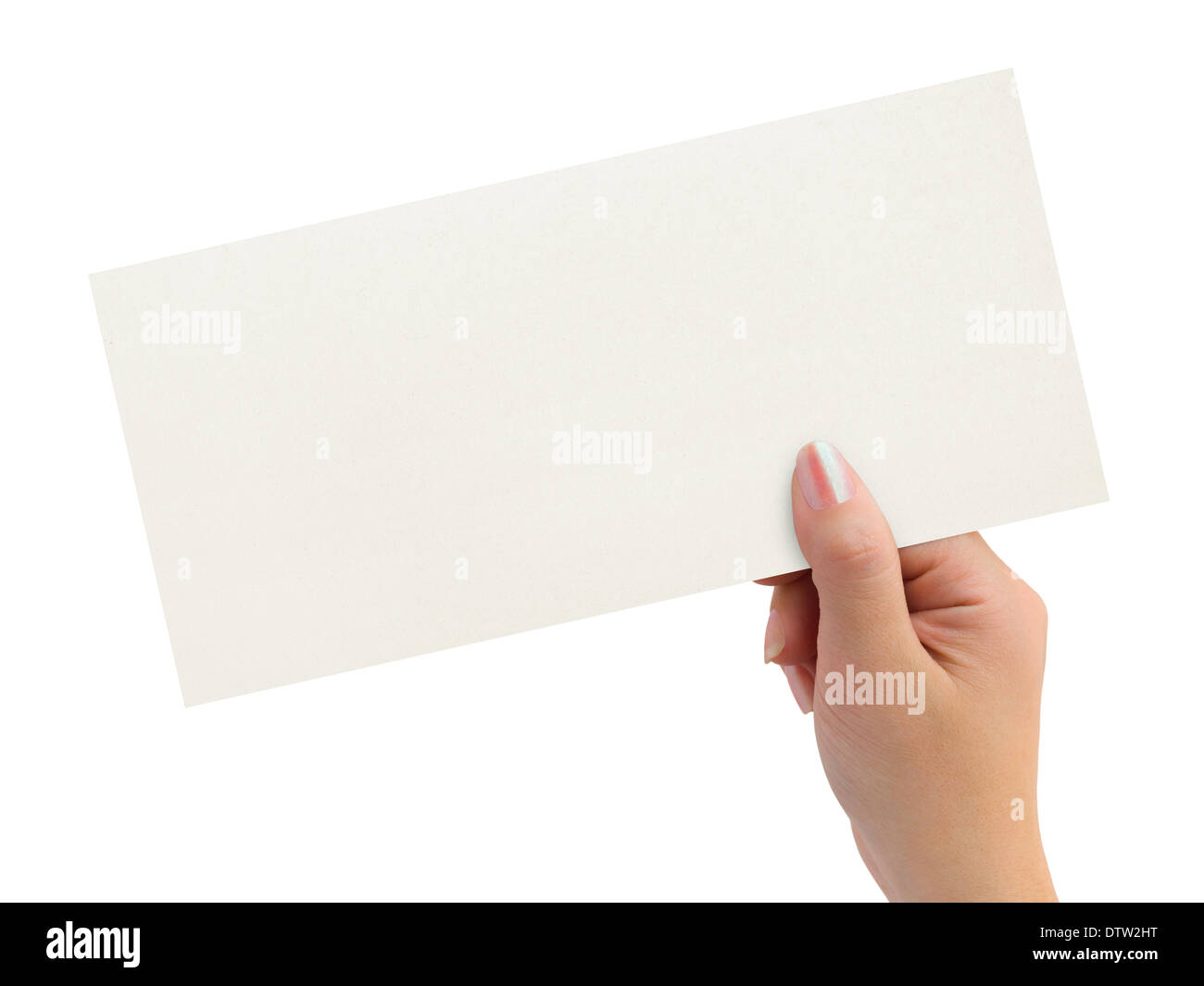 Greeting card in woman hand Stock Photo - Alamy