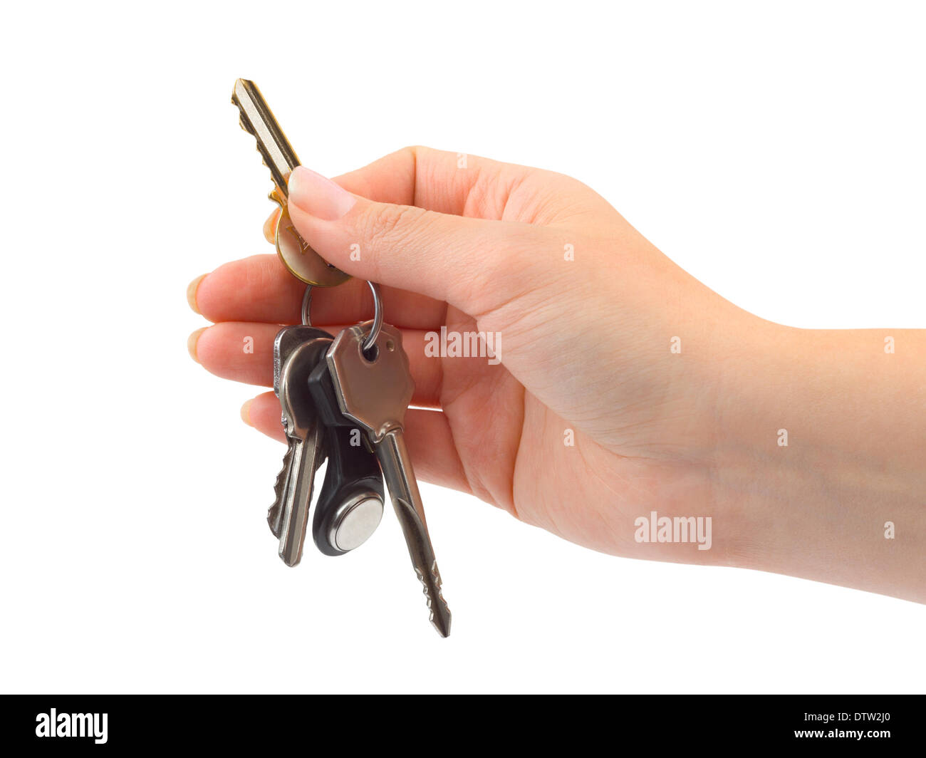 Hand and bunch of keys Stock Photo - Alamy